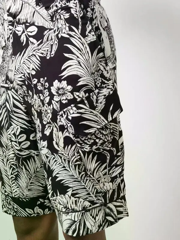 Palm Angels Parrot-print Track Shorts - Black