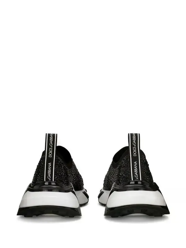 Dolce & Gabbana Fast Rhinestone-embellished Sneakers - Black
