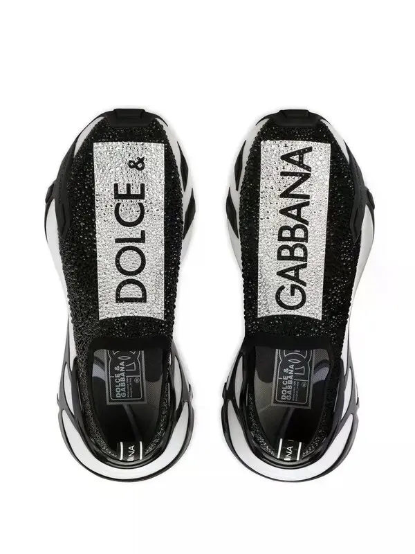 Dolce & Gabbana Fast Rhinestone-embellished Sneakers - Black