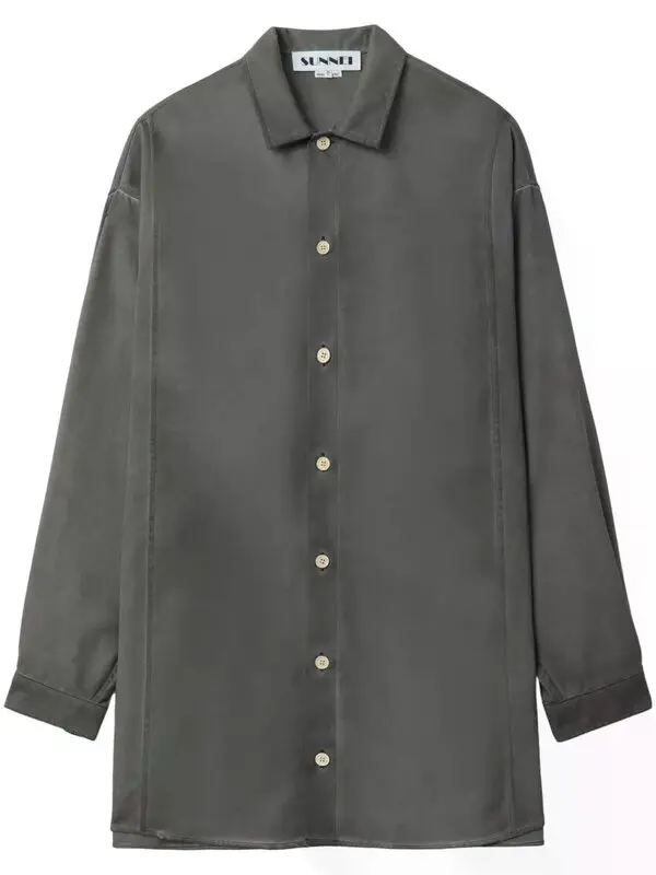 Sunnei Wool Longline Shirt - Grey