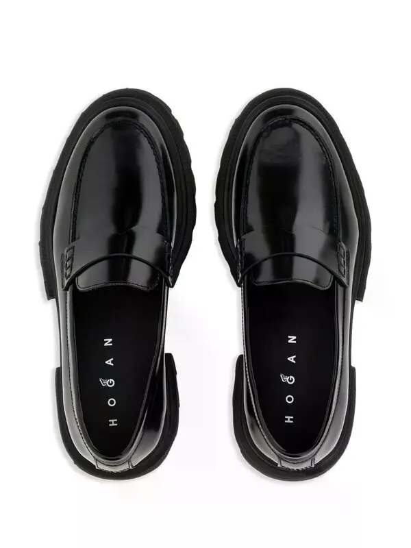 Hogan Polished Leather Penny Loafers