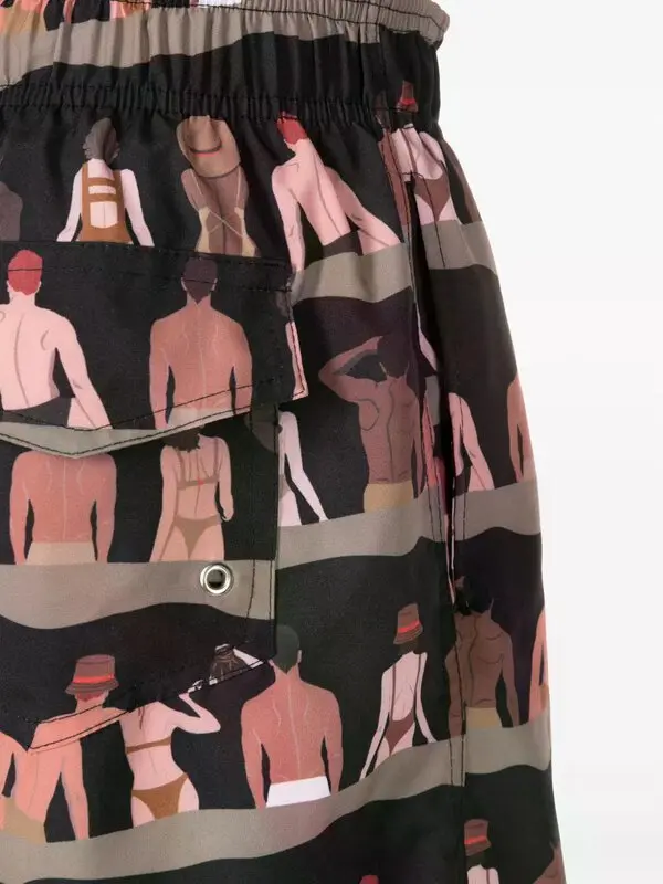 AMIR SLAMA Graphic-print Stretch Shorts