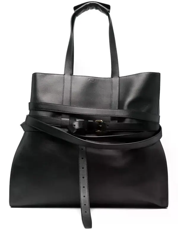 Moschino Leather Tote Bag - Black