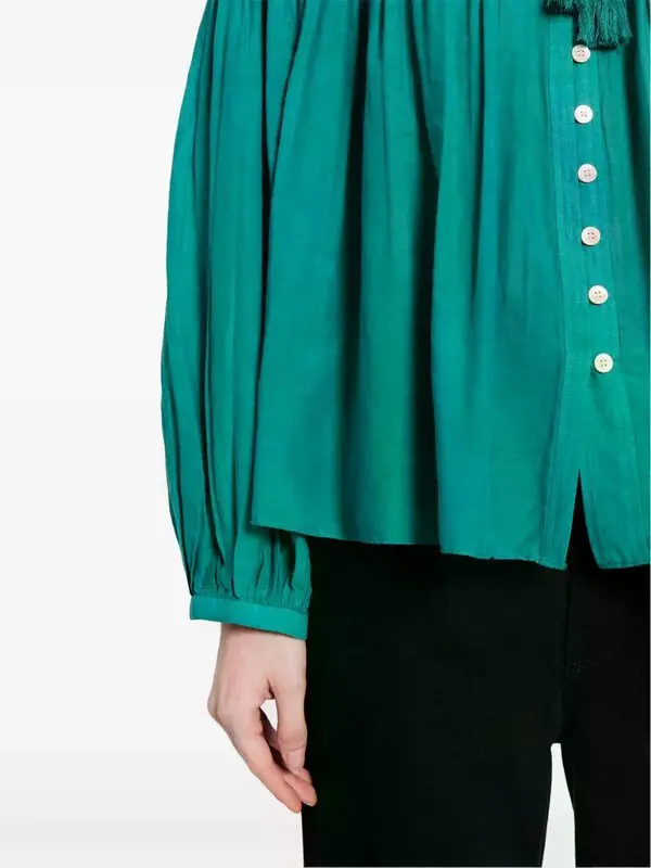 MARANT ETOILE Abadi Pintuck Blouse - Green