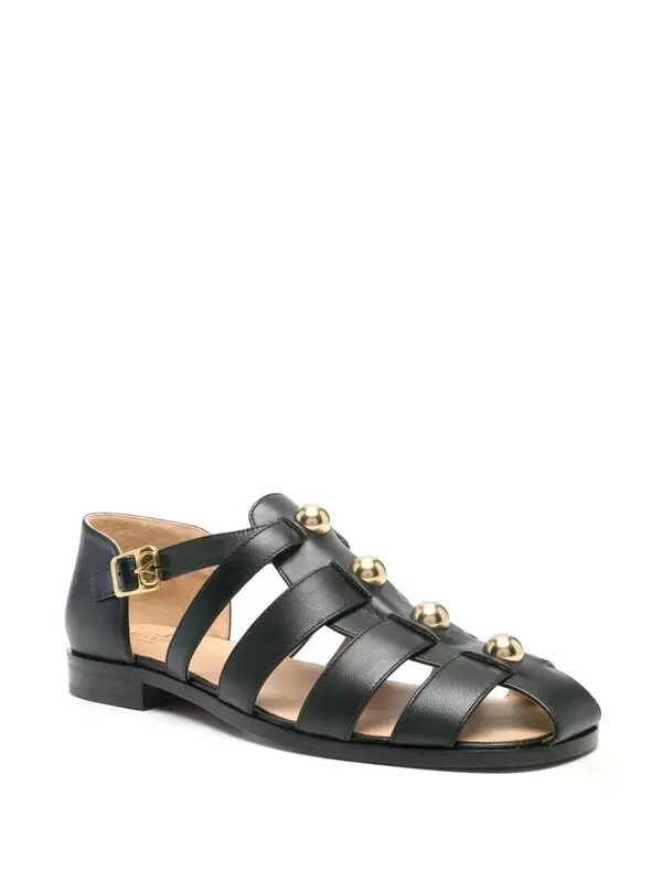 Valentino Garavani Studshield Fisherman Sandals - Black