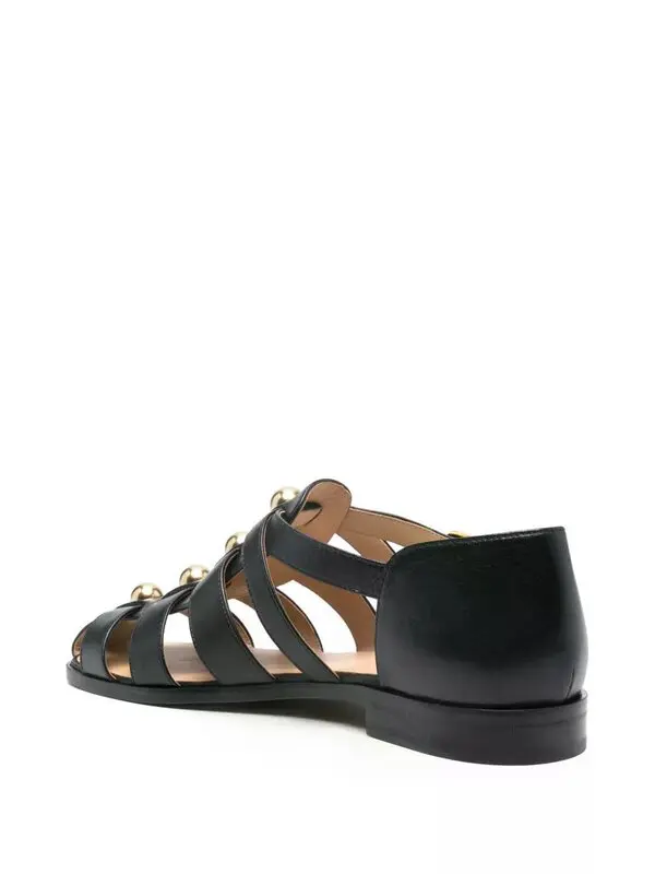 Valentino Garavani Studshield Fisherman Sandals - Black