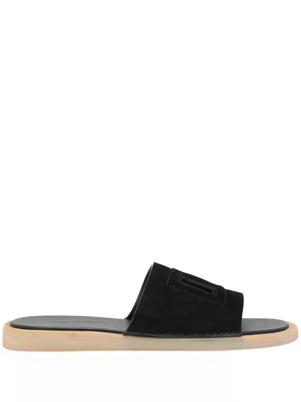 Dolce & Gabbana Suede Slides - Black