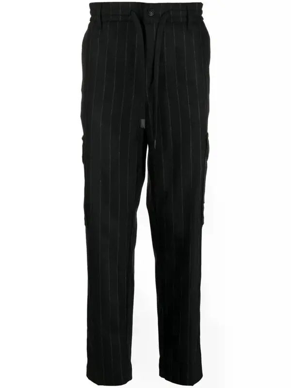 Versace Drawstring-waist Striped Trousers