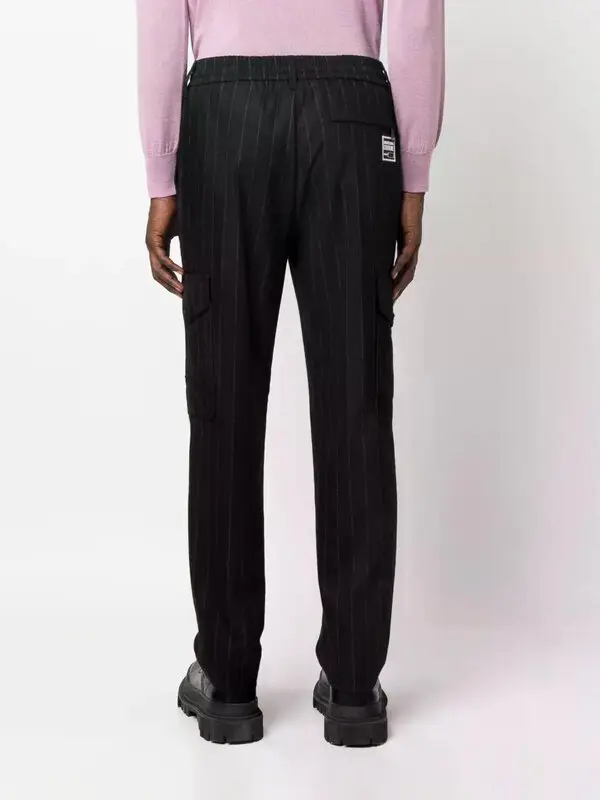 Versace Drawstring-waist Striped Trousers