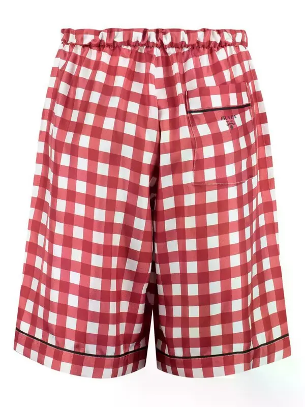Prada Checked Silk Shorts