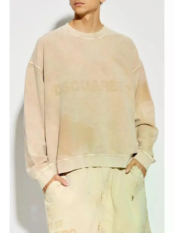 Dsquared2 Logo-print Crewneck Sweatshirt - Neutrals