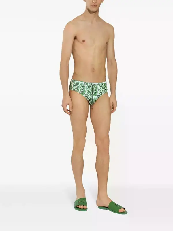 Dolce & Gabbana Majolica-print Swim Briefs