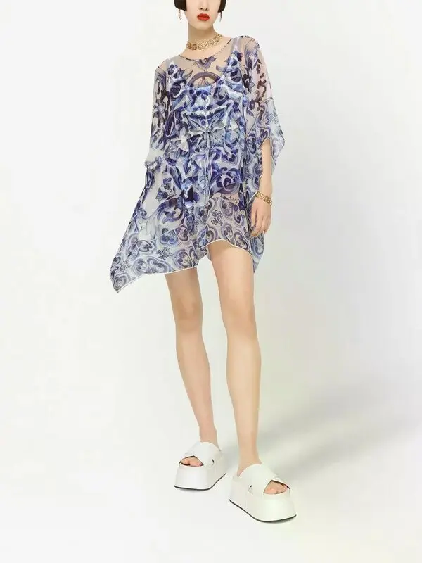 Dolce & Gabbana Majolica-print Silk Caftan