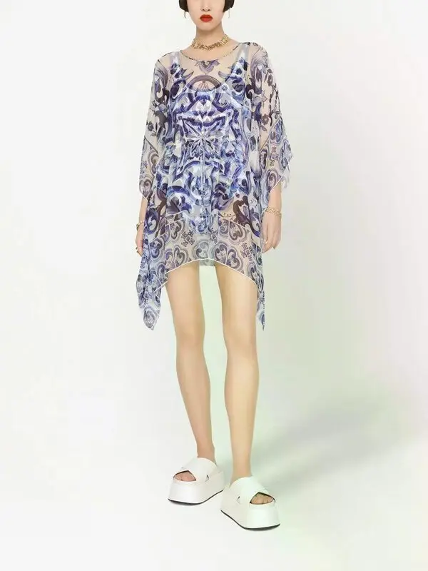 Dolce & Gabbana Majolica-print Silk Caftan