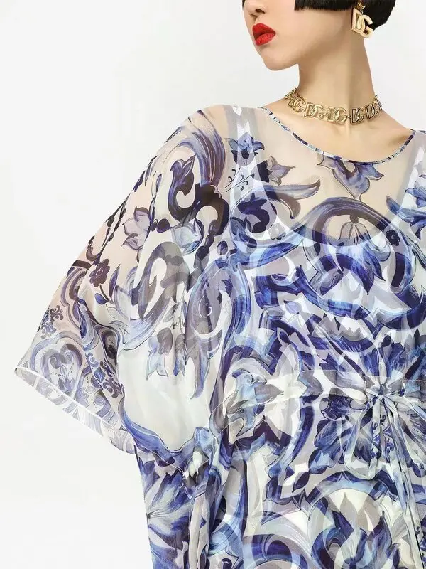Dolce & Gabbana Majolica-print Silk Caftan
