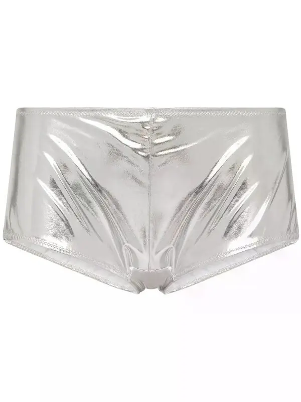 Dolce & Gabbana Kim High-waisted Coated Briefs - Silver