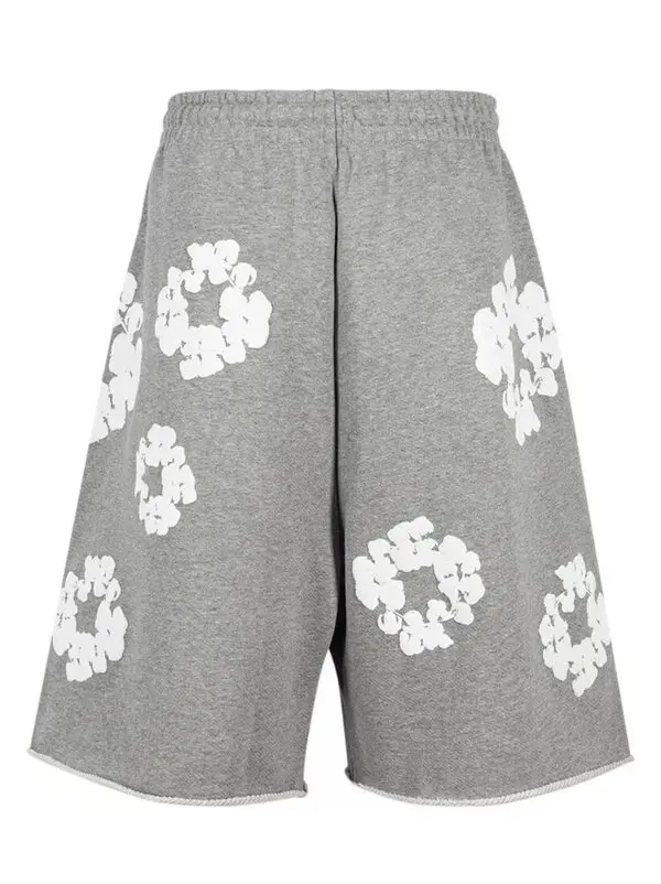 DENIM TEARS Drawstring Cotton Track Shorts - Grey