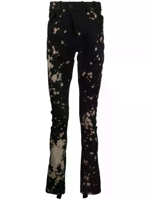 Boris Bidjan Saberi Bleached-effect Slim-cut Jeans - Black