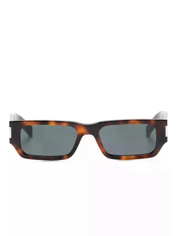 Saint Laurent Sl660 Rectangle-frame Sunglasses - Brown