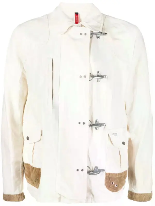 FAY 4 Gancini Cotton Jacket - Neutrals