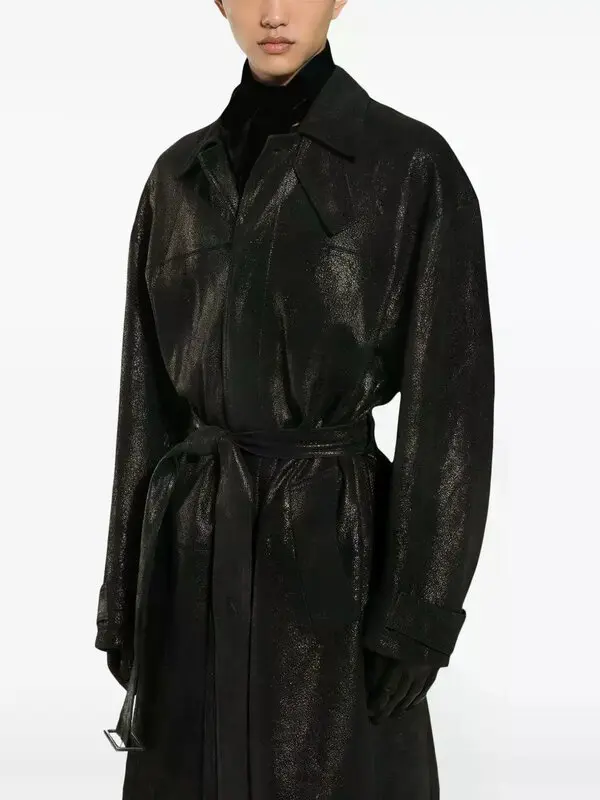 Dolce & Gabbana Belted Leather Coat