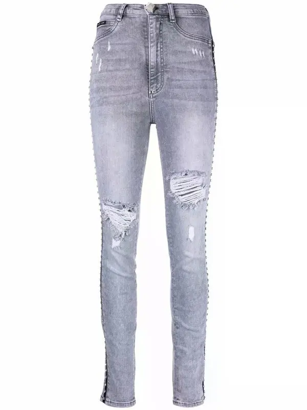 Philipp Plein Crystal-embellished Jeggings
