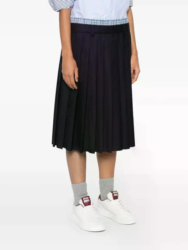 Miu Miu Pleated Batavia Midi Skirt
