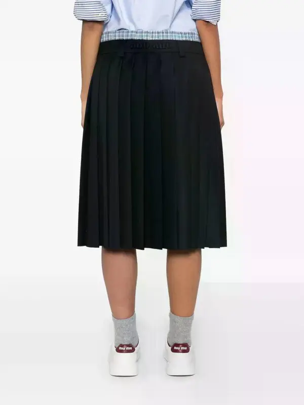 Miu Miu Pleated Batavia Midi Skirt