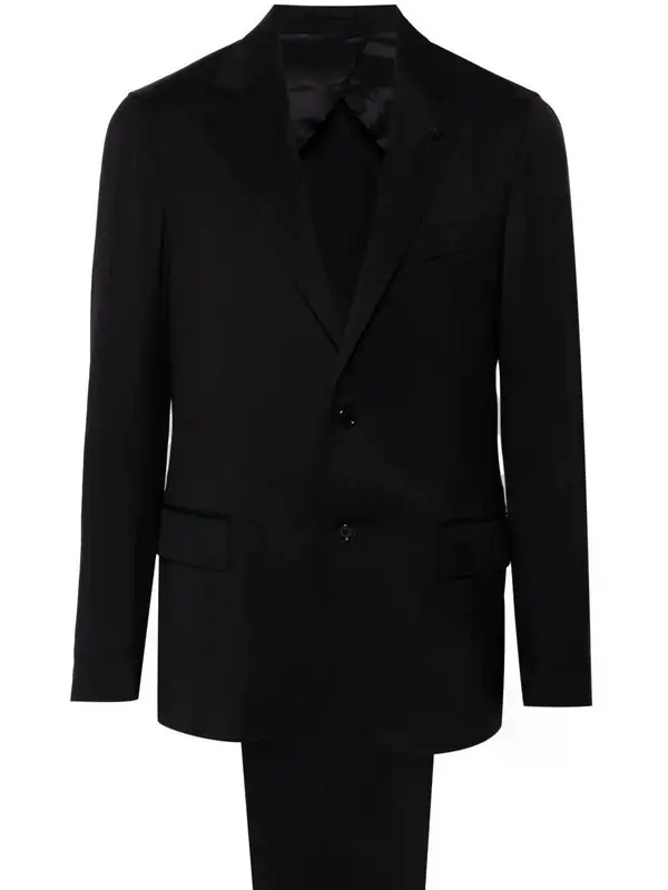 LARDINI Brooch-detail Suit - Blue