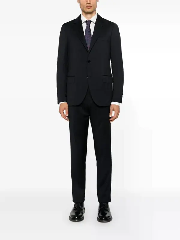 LARDINI Brooch-detail Suit - Blue