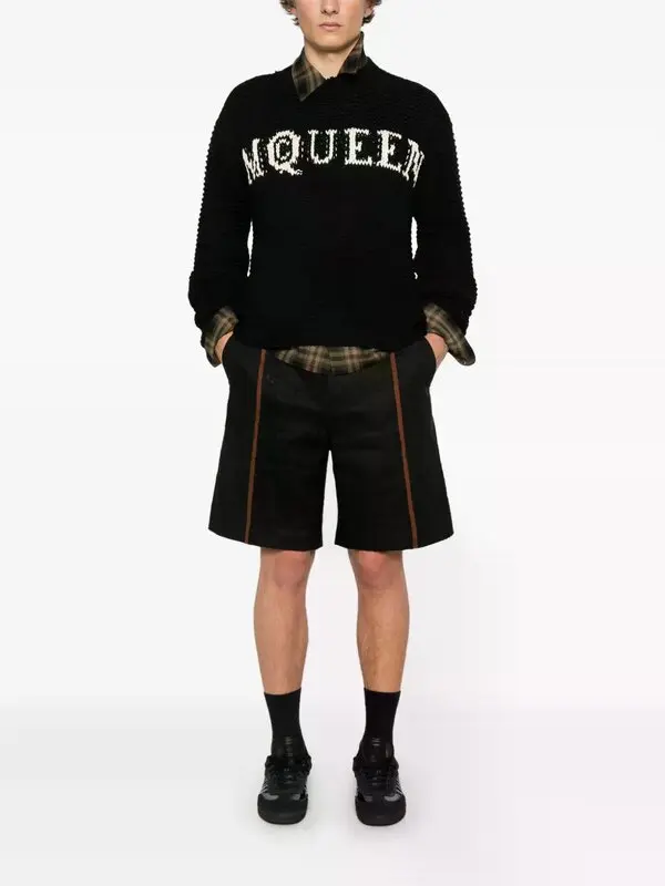 Alexander McQueen Logo-intarsia Sweater - Black