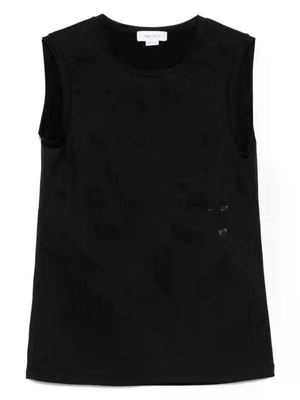 Alexander McQueen Logo Jacquard Sleeveless Crew Neck Top