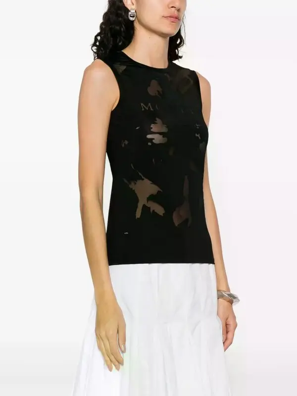 Alexander McQueen Logo Jacquard Sleeveless Crew Neck Top