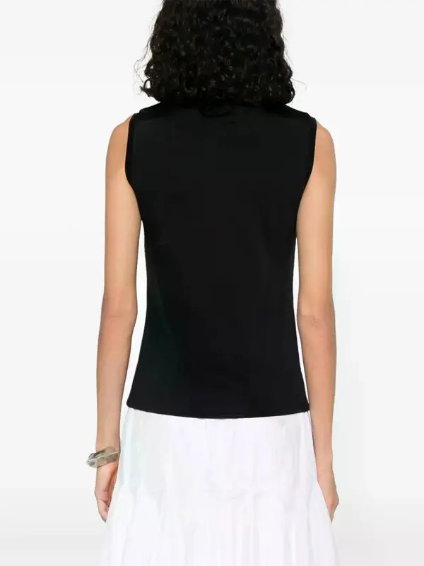 Alexander McQueen Logo Jacquard Sleeveless Crew Neck Top
