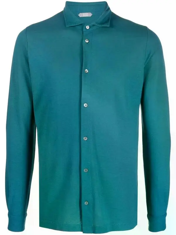 ZANONE Longsleeved Organic Cotton Shirt - Blue