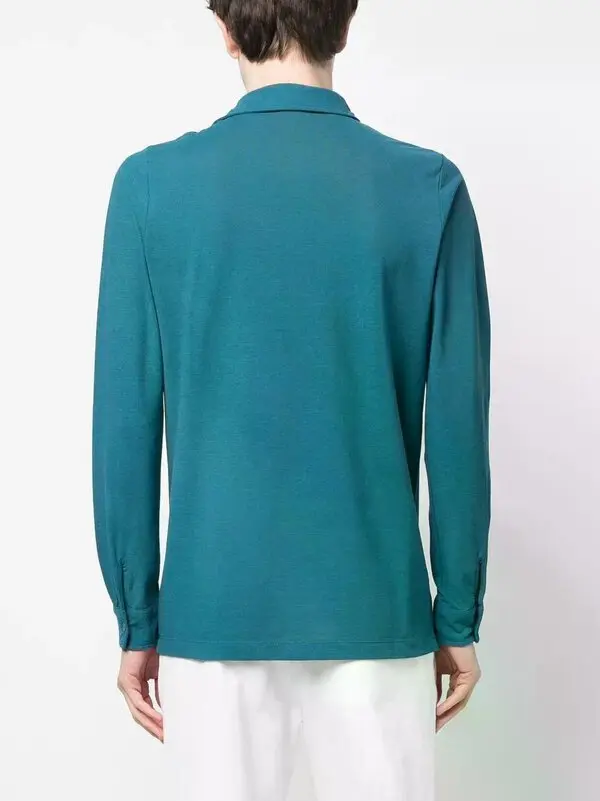 ZANONE Longsleeved Organic Cotton Shirt - Blue