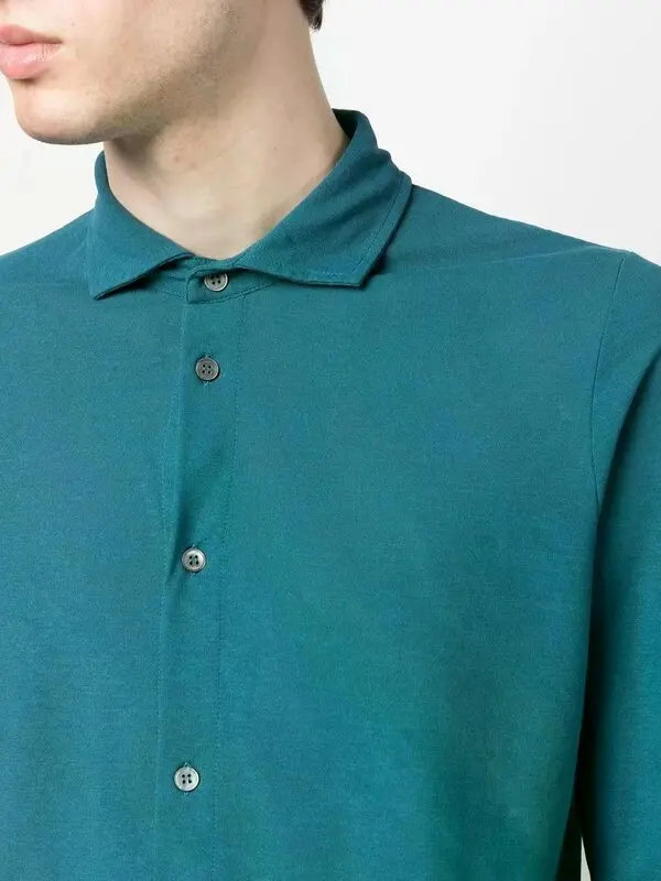 ZANONE Longsleeved Organic Cotton Shirt - Blue