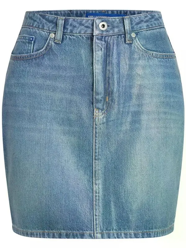 Karl Lagerfeld Coated Denim Miniskirt - Blue