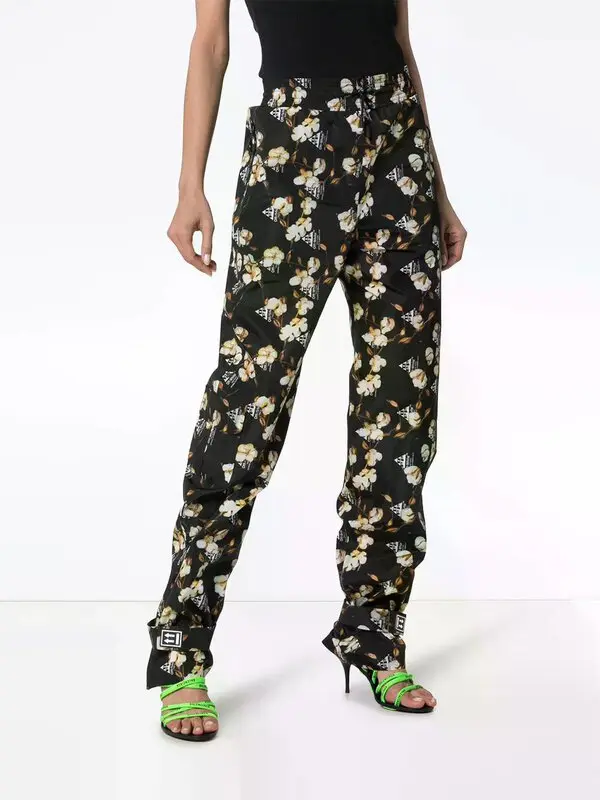 Off-White Floral Print Track Pants