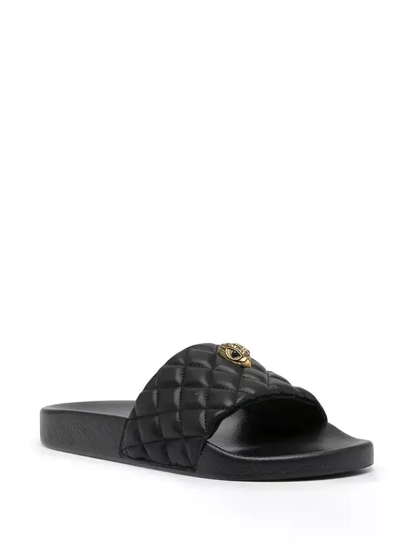 Kurt Geiger Meena Eagle Quilted Slides - Black