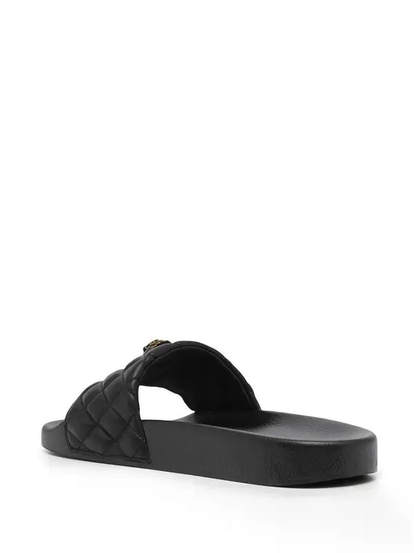 Kurt Geiger Meena Eagle Quilted Slides - Black