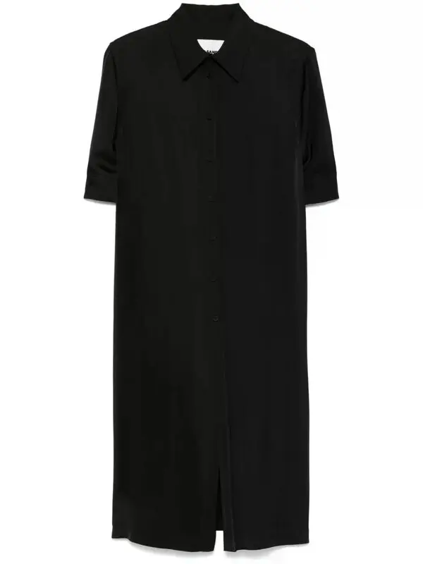 JIL SANDER Satin Midi Shirt Dress