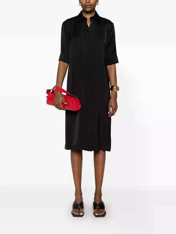 JIL SANDER Satin Midi Shirt Dress