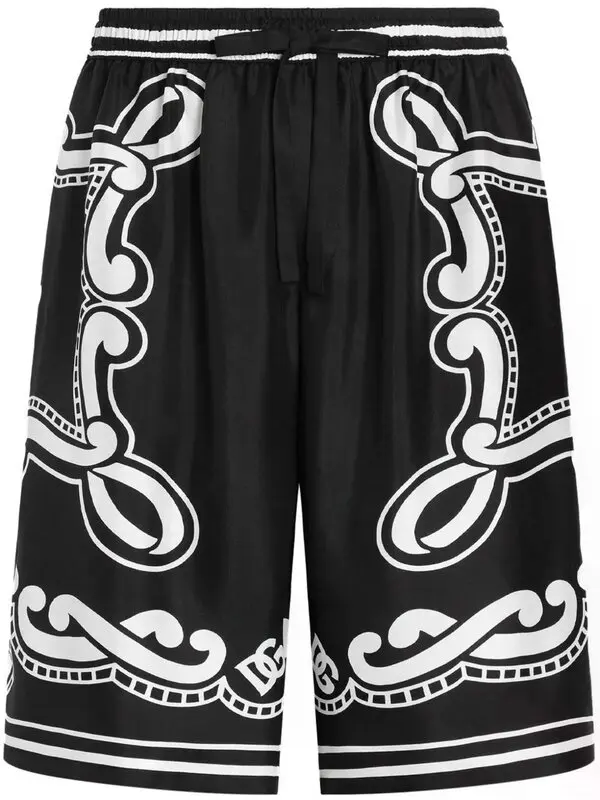 Dolce & Gabbana Bandana-print Shorts - Black