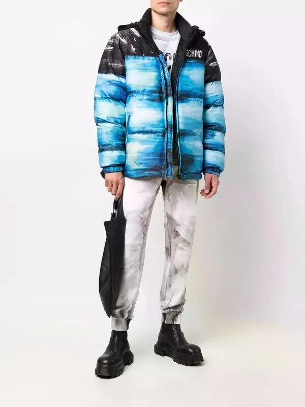 Moschino Faded-effect Logo Coat