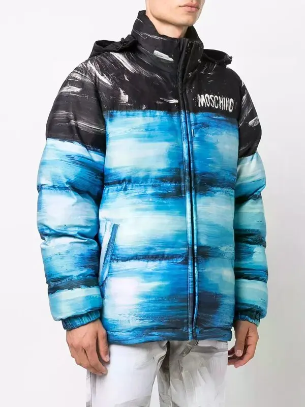 Moschino Faded-effect Logo Coat