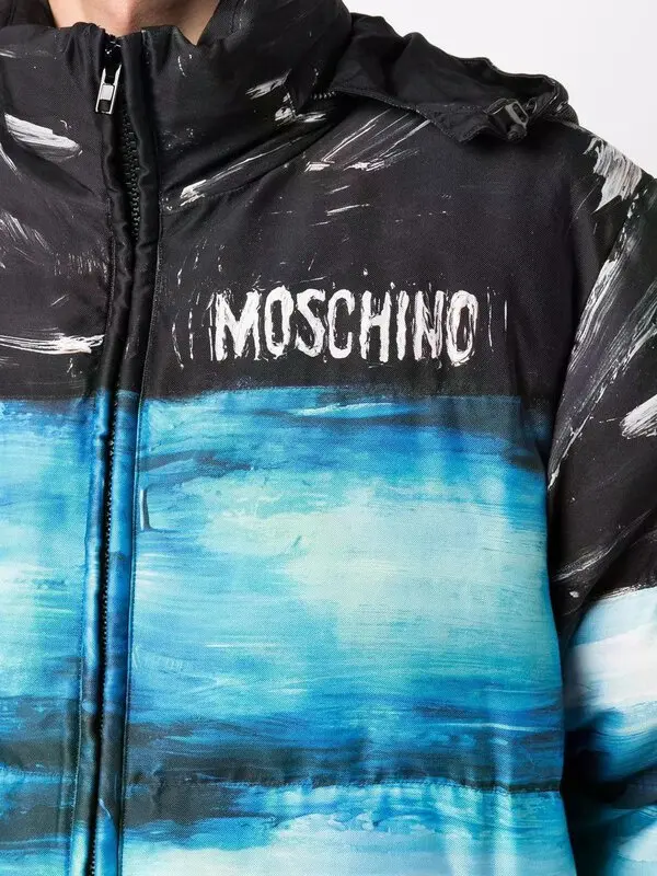 Moschino Faded-effect Logo Coat