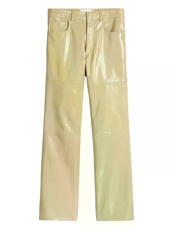 AMI Paris Straight-leg Leather Trousers
