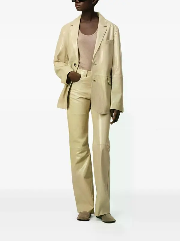AMI Paris Straight-leg Leather Trousers