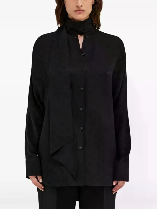 FERRAGAMO Sash-collar Silk Blouse